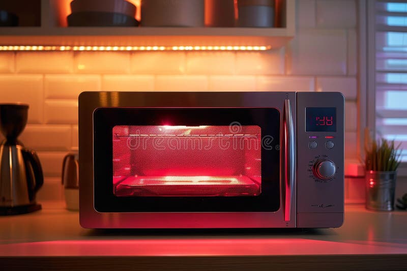 Microwave Oven Malfunctioning with a Red Light Inside, a Microwave Oven ...