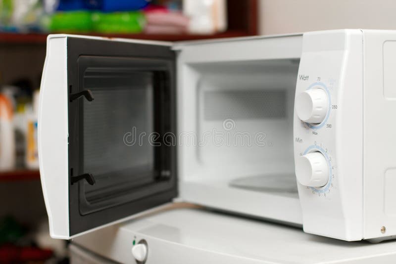 Microwave oven open door stock image. Image of timescale - 215889287