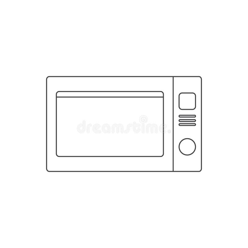 Microwave Oven Outline Icon Vector Design Illustration Stock Vector ...