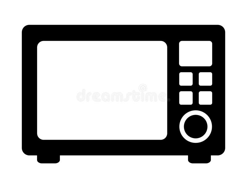Microwave Oven Silhouette Icon Stock Vector - Illustration of habits ...