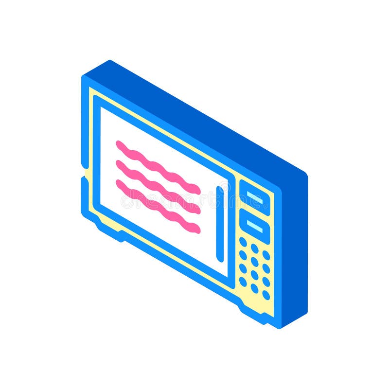 Microwave Safe Label Product Caution Isometric Icon Vector Illustration ...