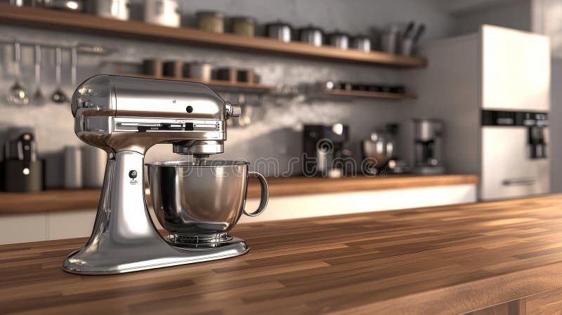 Microwave, Stand Mixer, Blender, and Other Appliances on a Modern ...