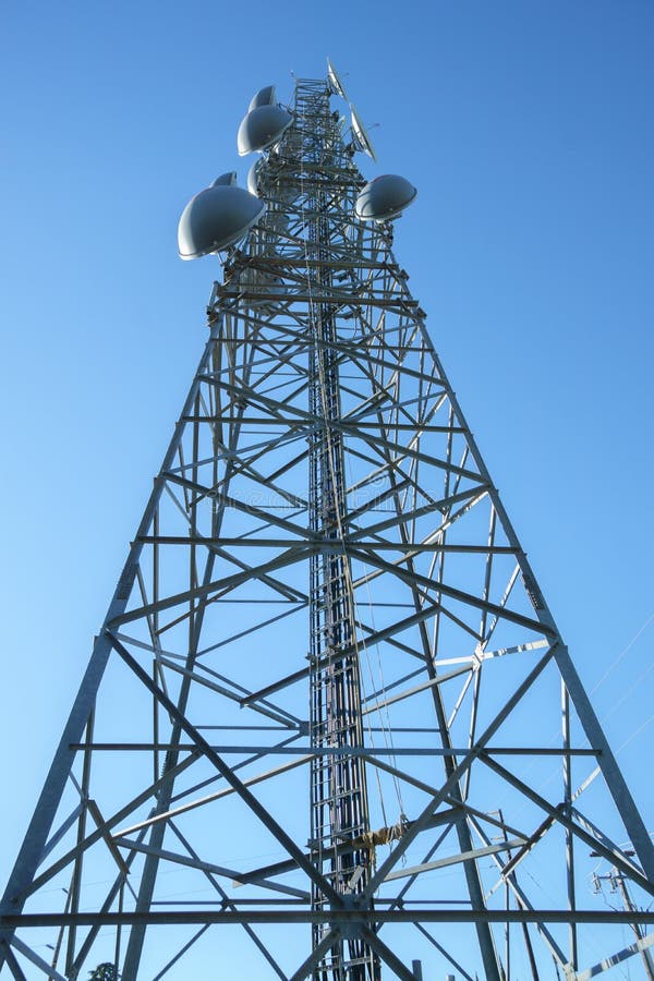 Microwave Telecommunications Tower Stock Image - Image of industry ...