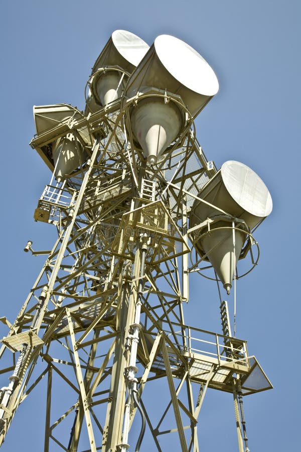 Microwave Telecommunications Tower Stock Image - Image of broadcast ...