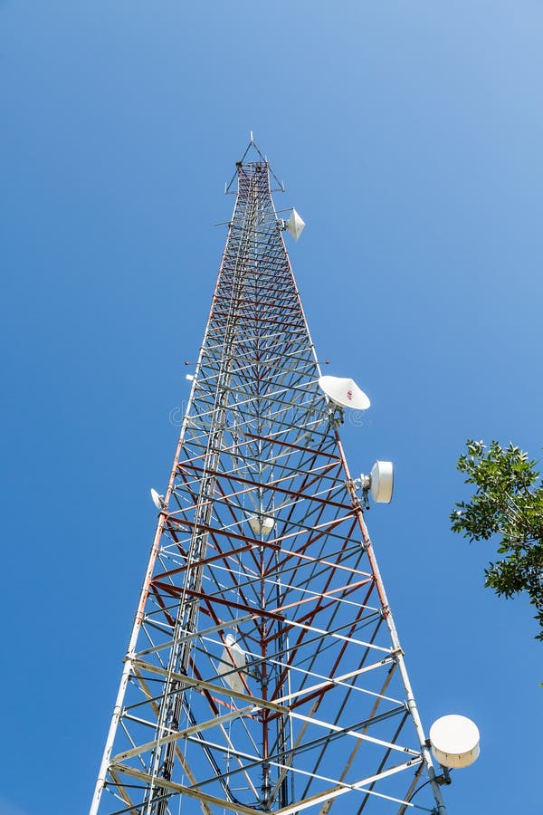 Microwave tower stock photo. Image of blue, metal, tall - 3542022