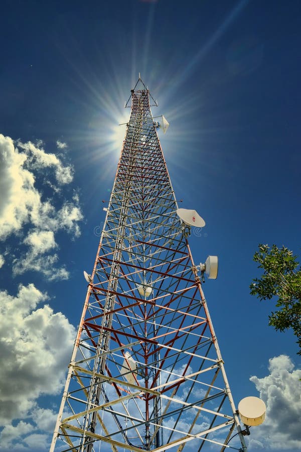 Microwave Tower on Desert Hilltop Stock Image - Image of range ...