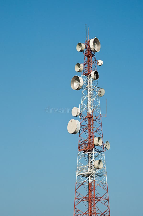 Microwave Transmission Tower 05 Stock Photo - Image of signal ...
