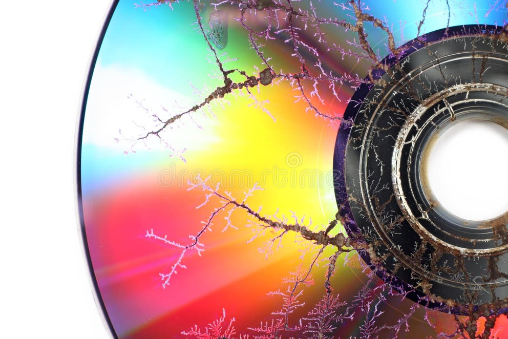 Microwaved CD-ROM stock photo. Image of reflect, illuminate - 16388882