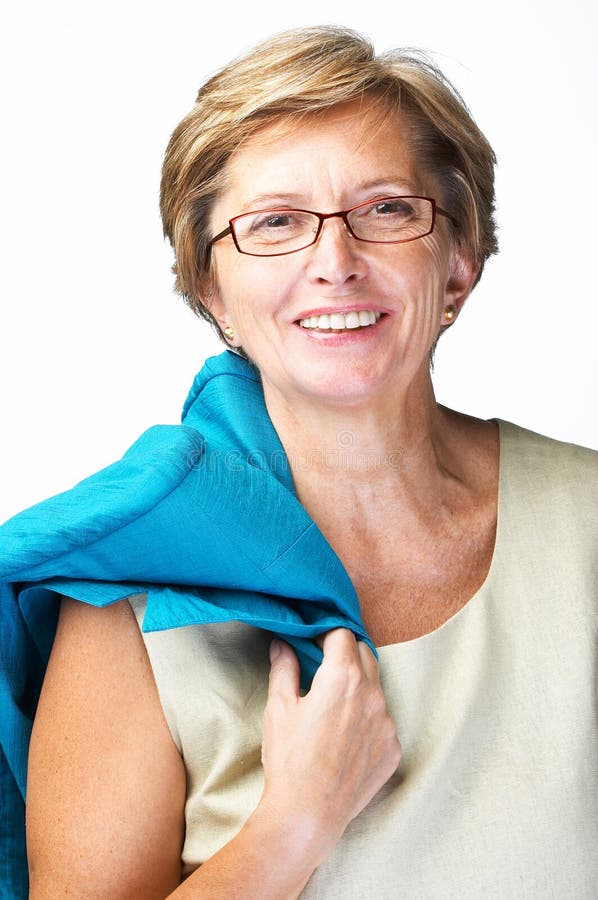 Mid adult woman smiling stock image. Image of background - 2514475