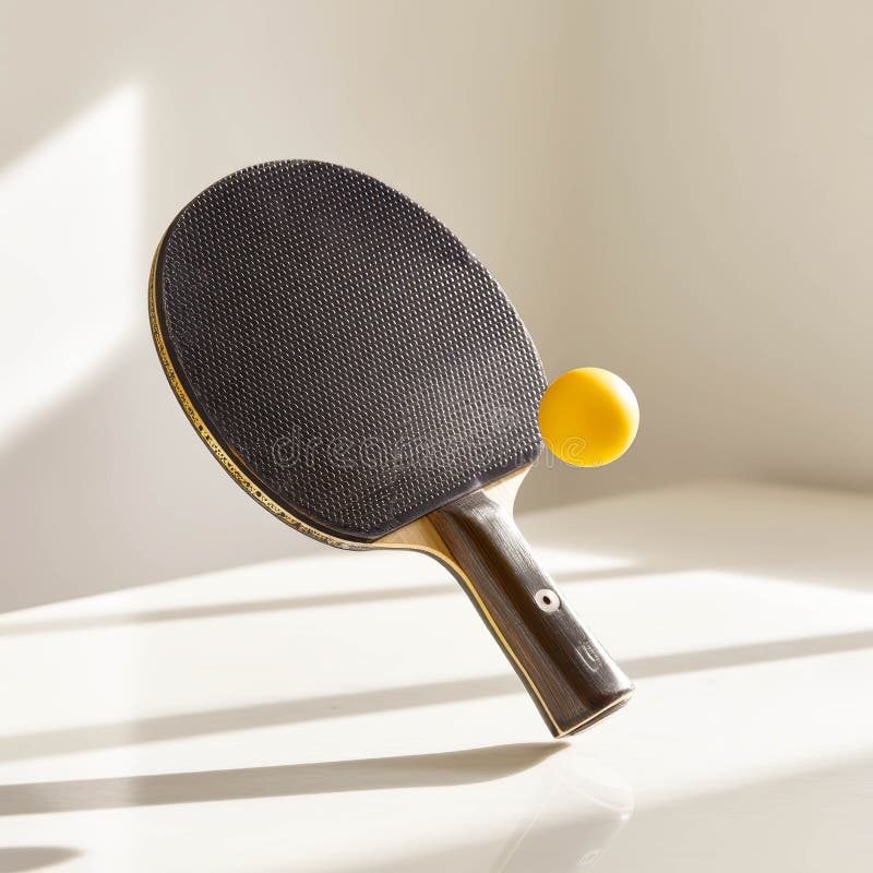 Mid Air Table Tennis Paddle and Ball Capture Showcasing Minimalist ...