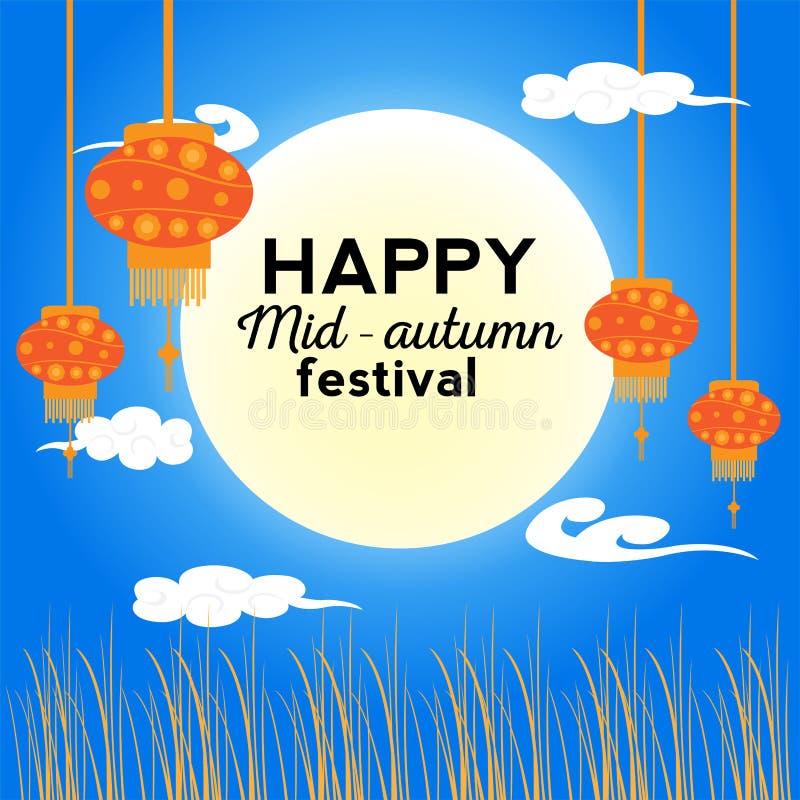 Mid autumn festival poster stock vector. Illustration of greeting ...
