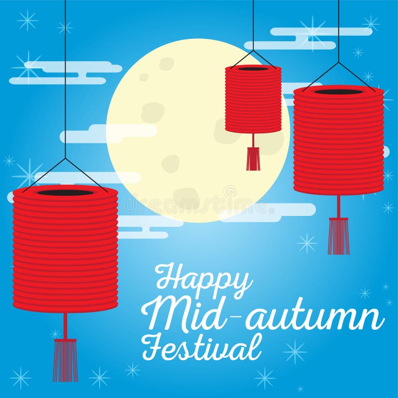 Mid autumn festival poster stock vector. Illustration of full - 164063729