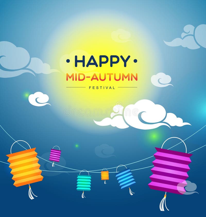 Mid autumn festival stock vector. Illustration of light - 59526515