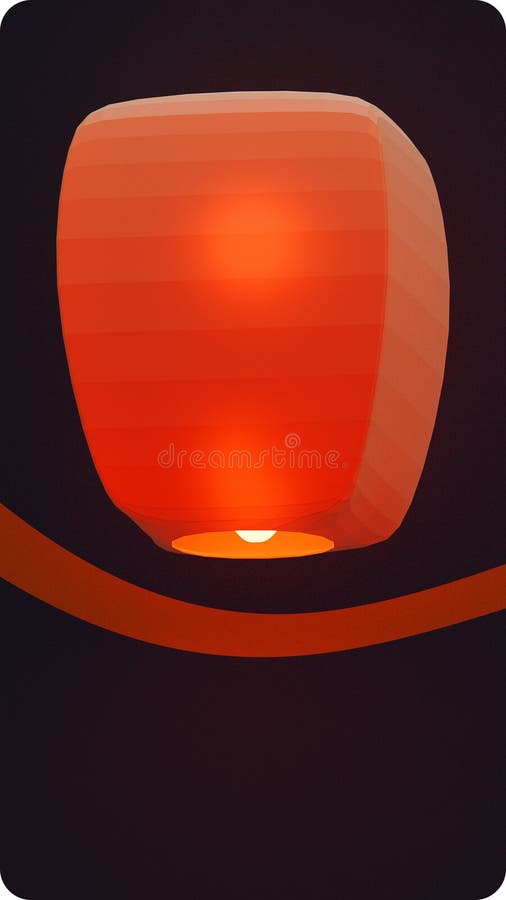 Mid Autumn Mobile Phone User Interface Template with Sky Lantern 3d ...