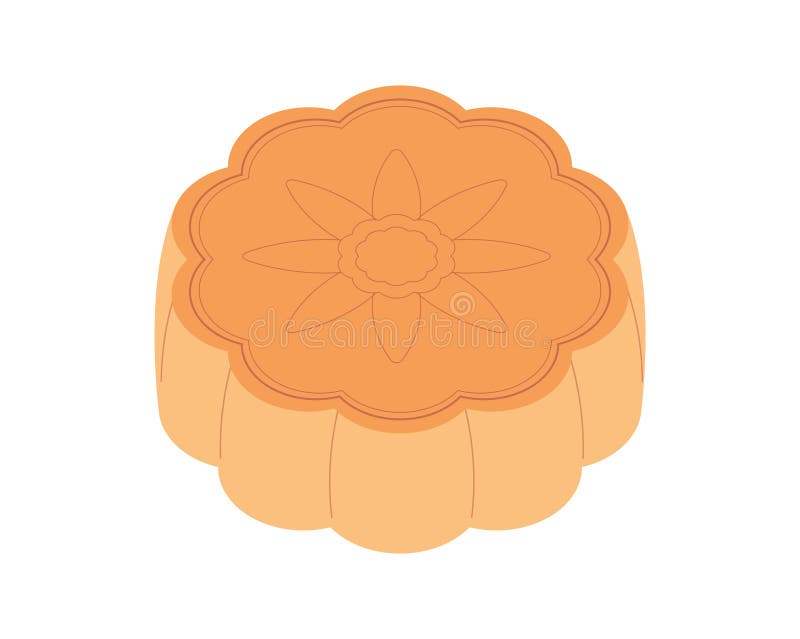 Mid autumn mooncake stock vector. Illustration of baked - 253866175