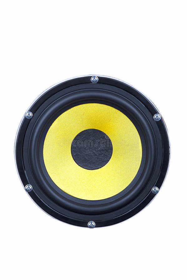Mid-bass Speaker Isolated Against White Stock Image - Image of audio ...