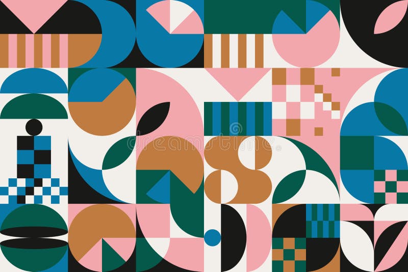 Mid-Century Inspired Graphic Pattern Art Made with Abstract Vector ...