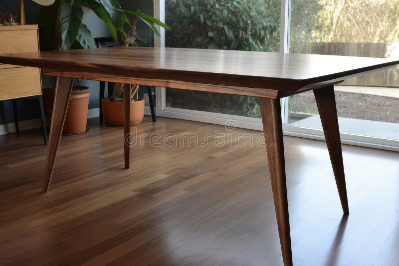 Mid-century Dining Table with Sleek and Minimalist Design Stock ...