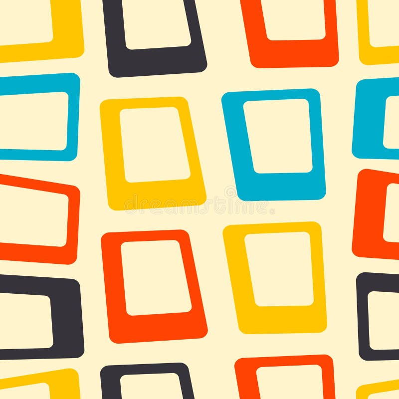 Mid Century Fifties Modern Square Seamless Vector Pattern Stock Vector ...