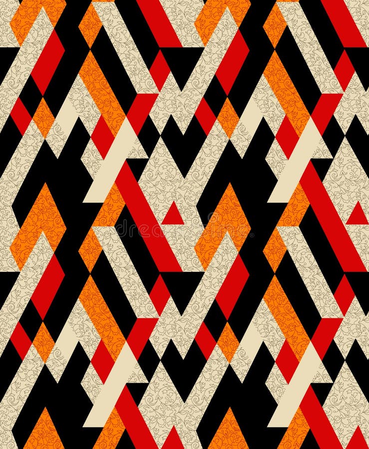 Mid-century Geometric Abstract Pattern with Simple Shapes and a ...