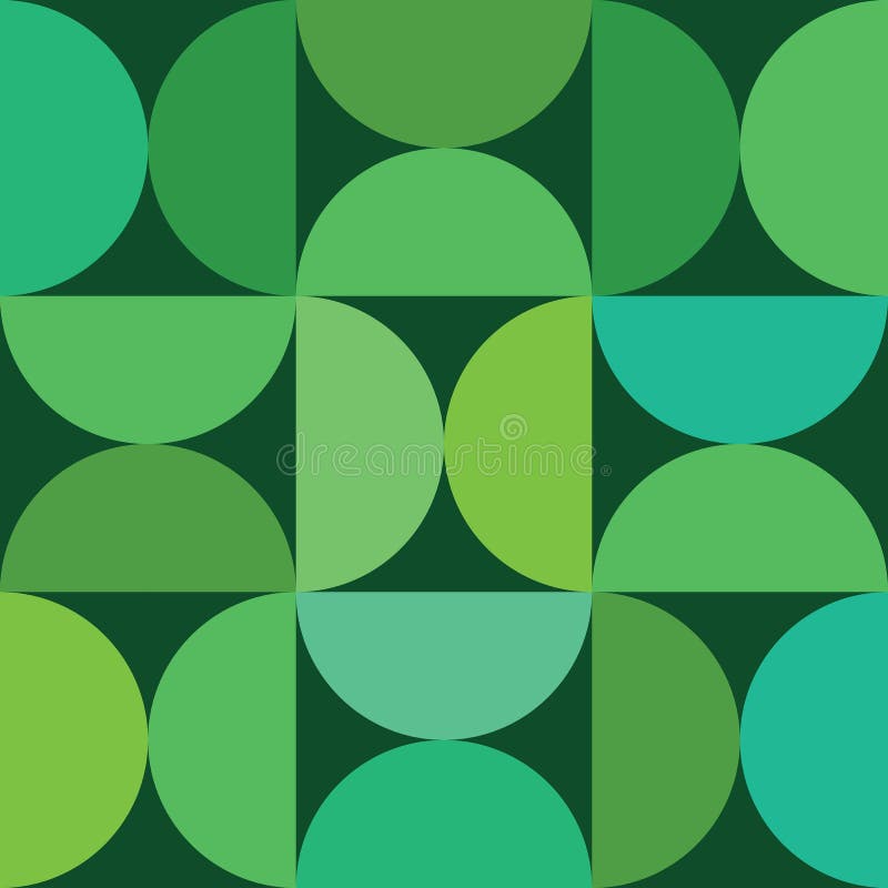 Mid Century Modern Art Half Circle Seamless Pattern in Forest Green ...
