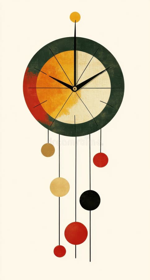 Mid-century Modern Clock with Abstract Geometric Design Stock Photo ...