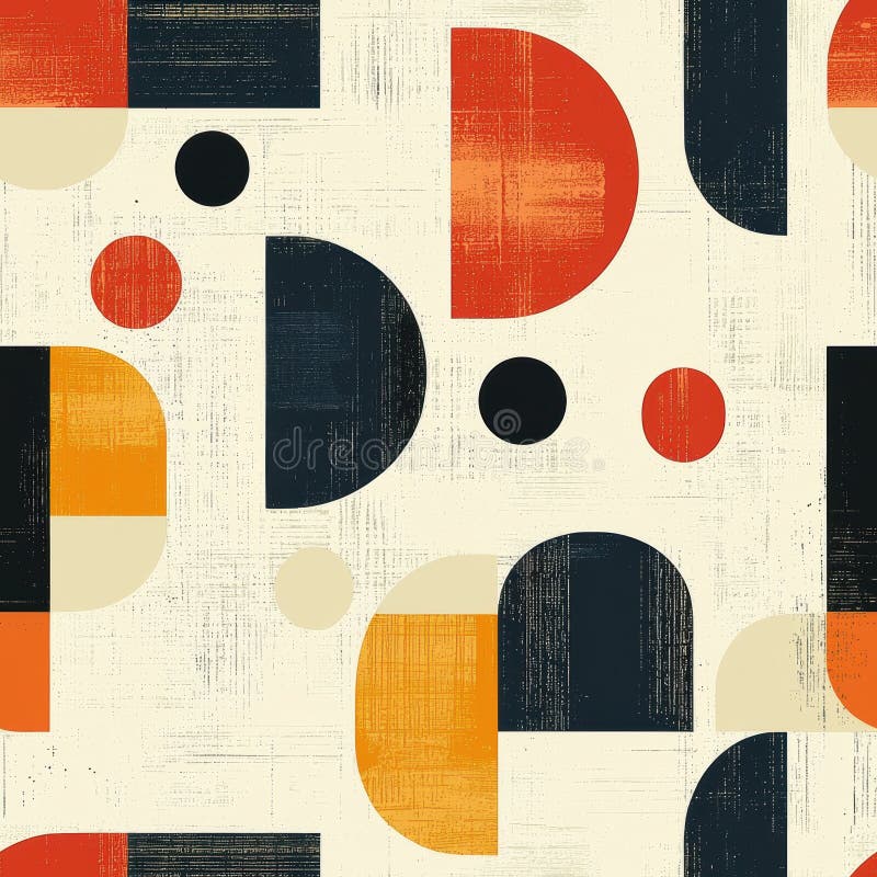 Mid-century Modern Geometric Pattern with Bold Colors Stock Photo ...