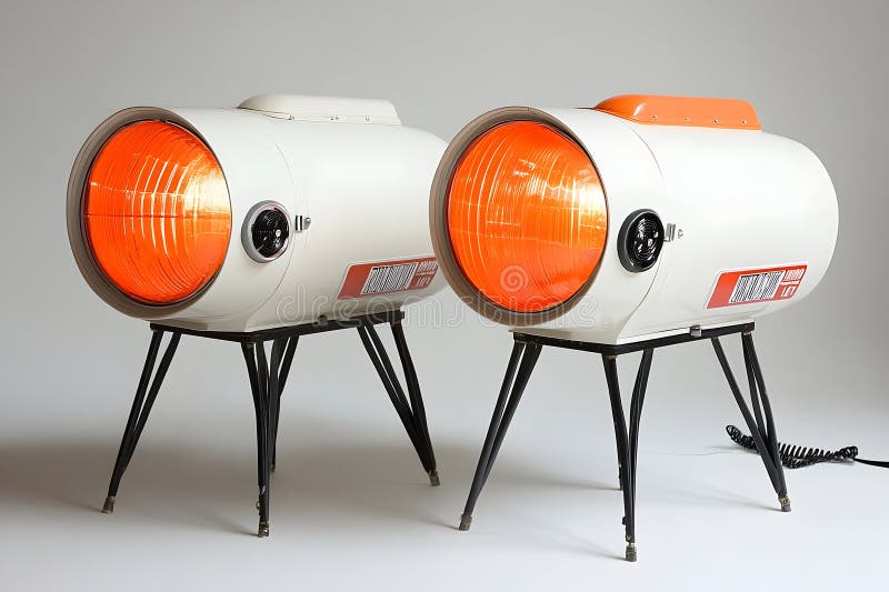 Retro Futuristic Lamps stock illustration. Illustration of accessories ...