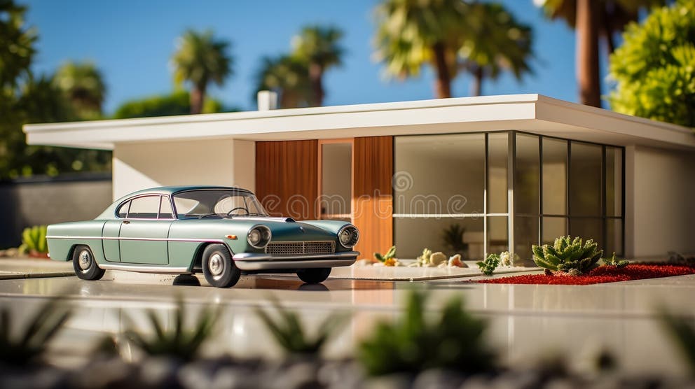 Mid-century Modern Home Model with Iconic Architectural Features from ...