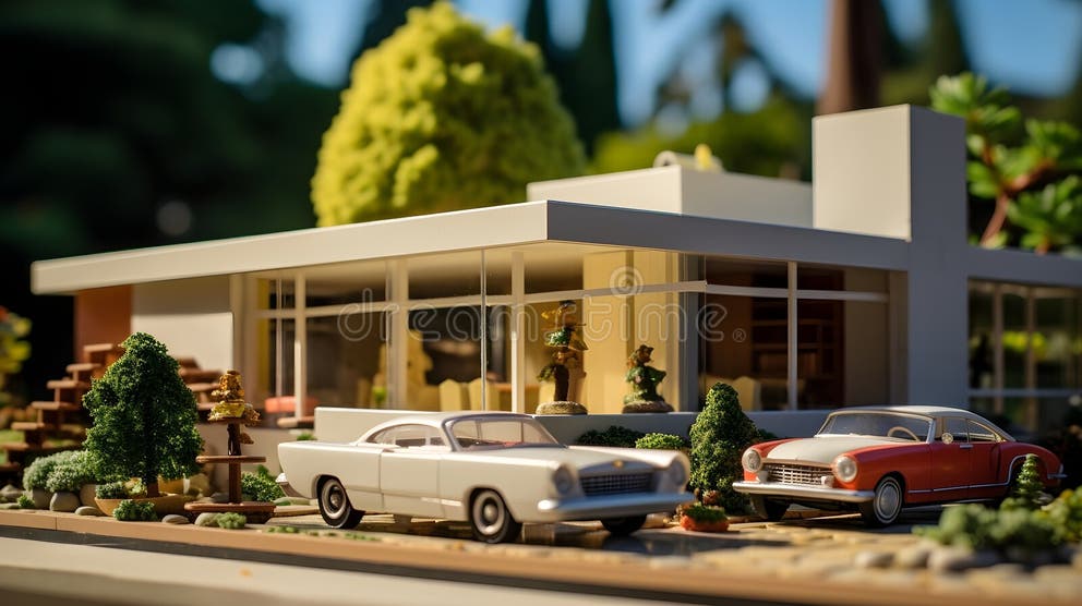 Mid-century Modern Home Model with Iconic Architectural Features from ...