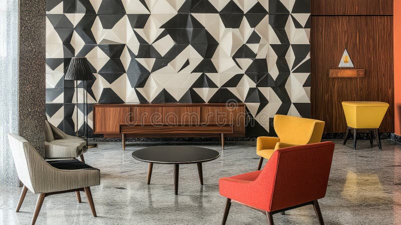 Mid-Century Modern Interior Design Stock Image - Image of armchair ...