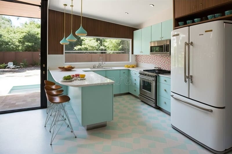 Mid-century Modern Kitchen, with Sleek Design and Streamlined Layout ...