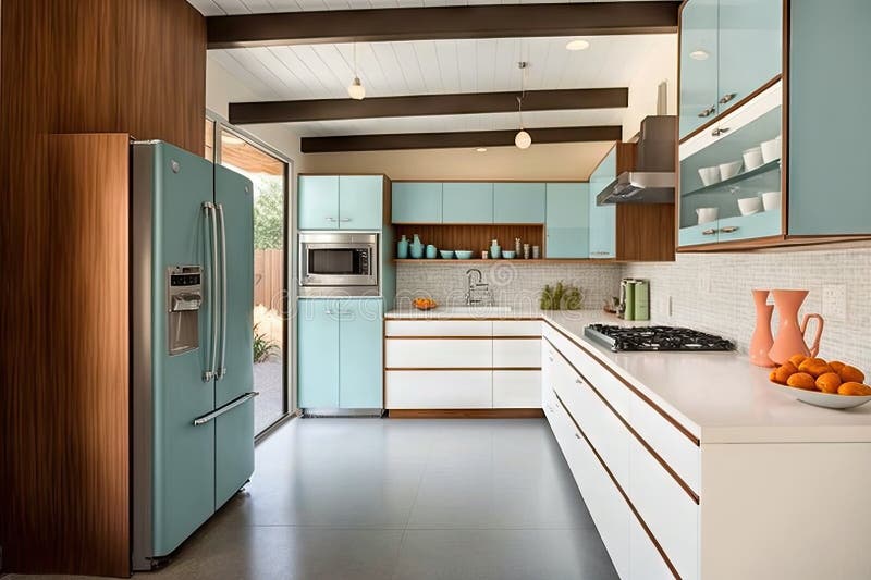 Mid-century Modern Kitchen, with Sleek Design and Streamlined Layout ...