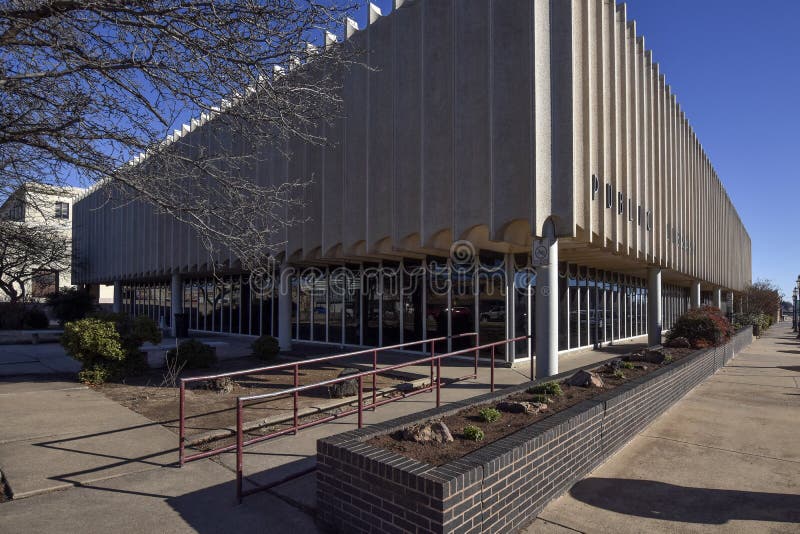 Mid Century Modern Library in Enid Oklahoma Stock Photo - Image of ...