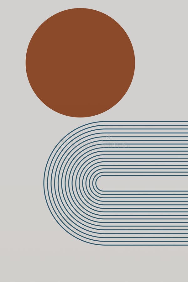 Mid Century Modern Rainbow Background Illustration. Geometric Rainbow ...