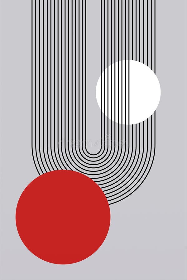 Mid Century Modern Rainbow Background Illustration. Geometric Rainbow ...