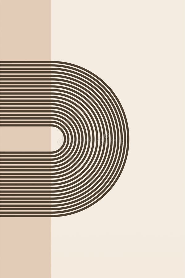 Mid Century Modern Rainbow Background Illustration. Geometric Rainbow ...