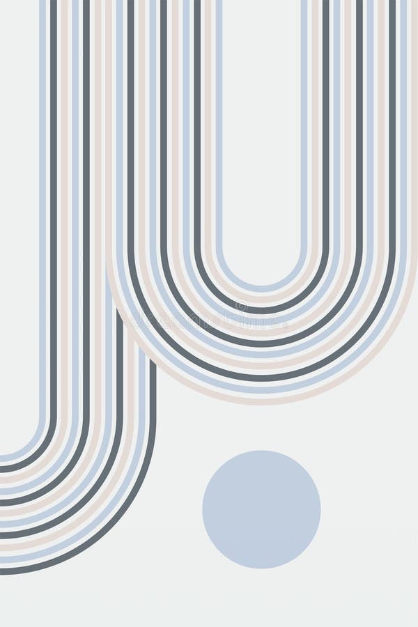 Mid Century Modern Rainbow Background Illustration. Geometric Rainbow ...