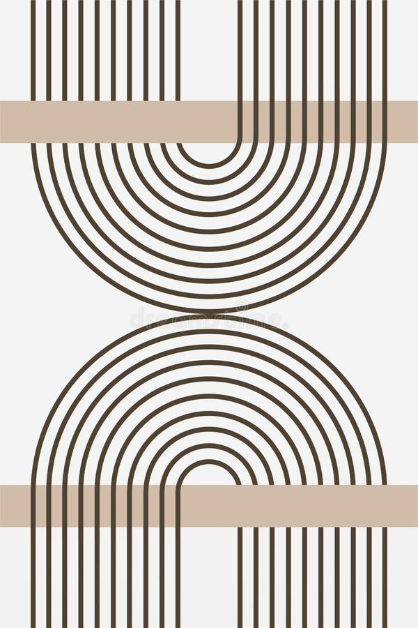 Mid Century Modern Rainbow Background Illustration. Geometric Rainbow ...