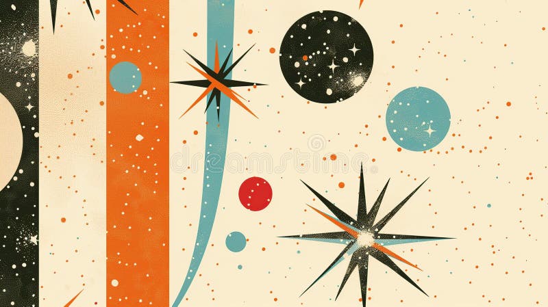 Mid-Century Modern Space Illustration Stock Illustration - Illustration ...