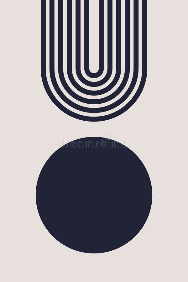 Neutral Abstract Geometric Wall Decor Stock Illustration - Illustration ...