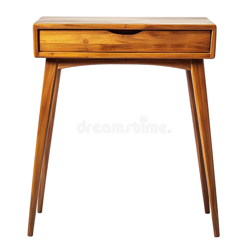 Mid Century Modern Wooden Side Table with Drawer Stock Illustration ...
