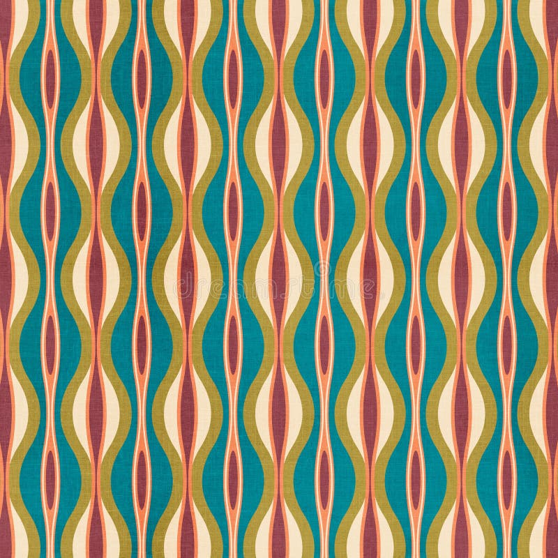 Mid Century Retro 1970s Textured Pattern Stock Illustration ...