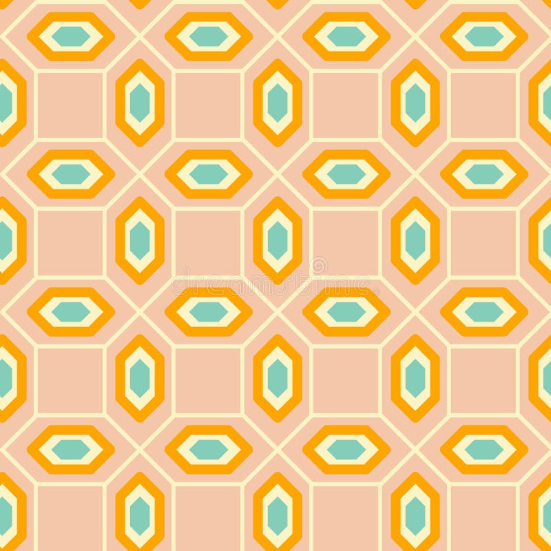 Mid Century Retro Vintage Pattern 70s Stock Vector - Illustration of ...