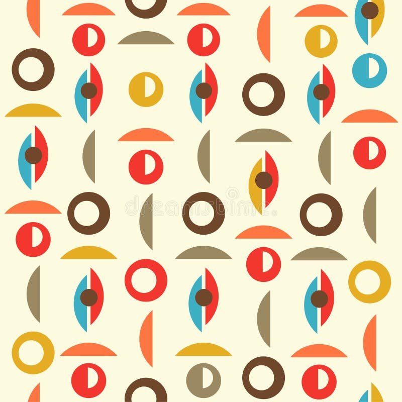 Mid Century Style Seamless Pattern Stock Vector - Illustration of 1950s ...
