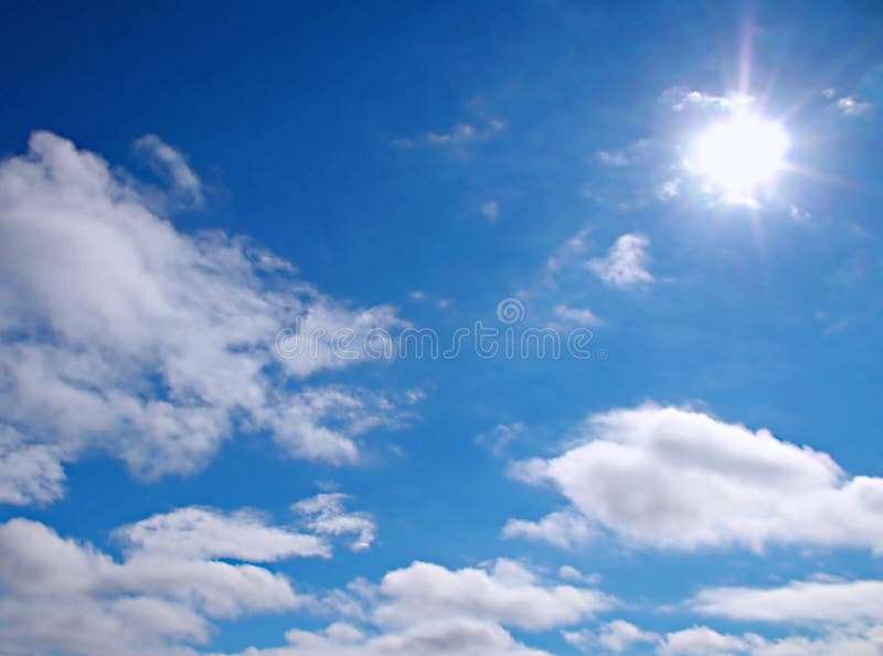 Mid-Day Sun in a Cloudy Sky Stock Photo - Image of cloudy, glare: 136467978
