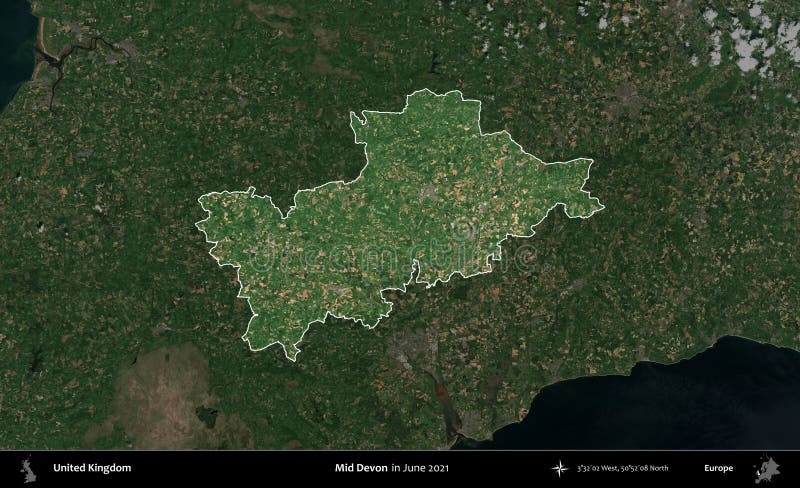 Mid Devon Highlighted, United Kingdom. Sentinel. June 2021 Stock ...