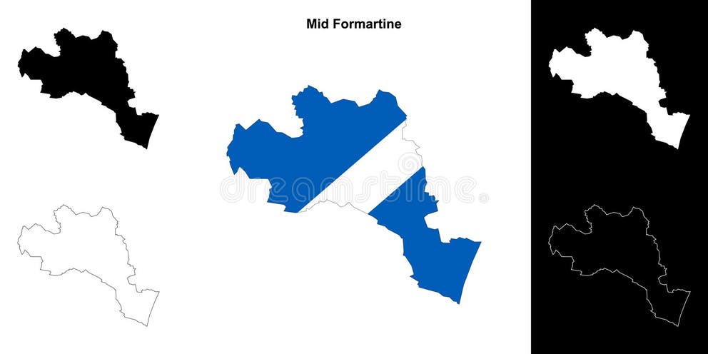 Mid Formartine outline map stock illustration. Illustration of wards ...