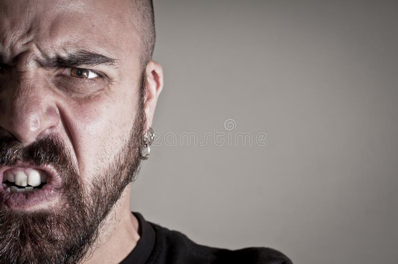 Mid-frontal Portrait Of A Man Yelling - Free Photo from StockFreeImages