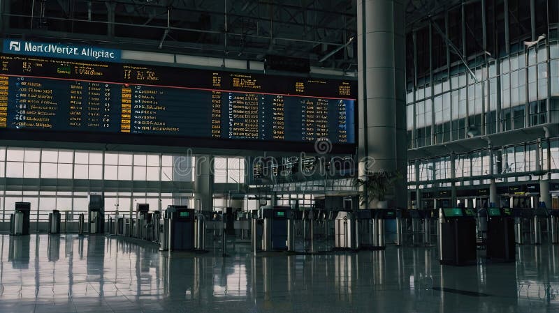 The Foreground Displays a Highly Reflective, Polished, Light Gray Floor ...